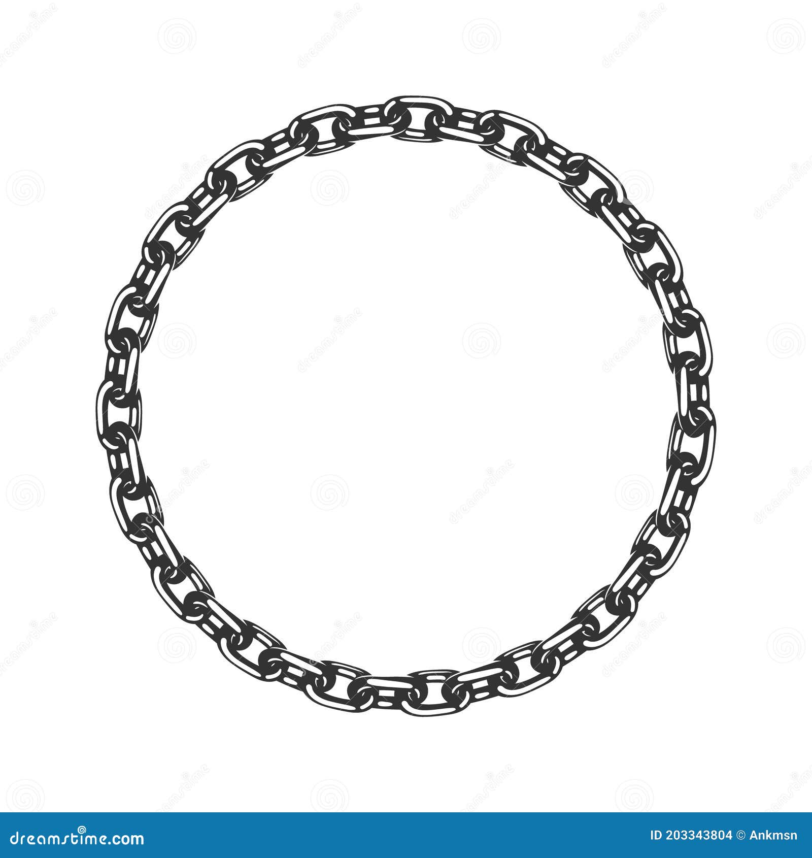 Round Chain Frame. Flat Design Stock Vector - Illustration of strong ...