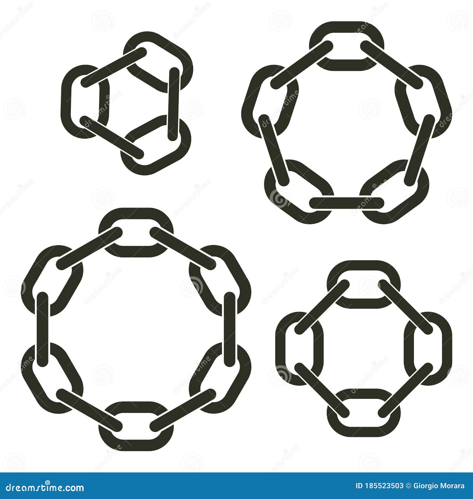 Round Chains Flat Solid Design - Vector Illustration Stock Illustration ...