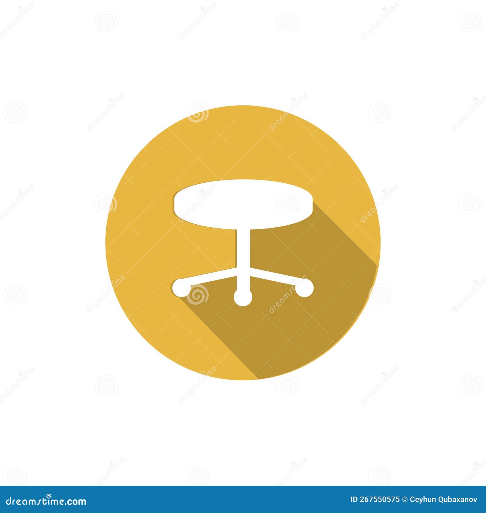 Round Chair, Flat Icons in Circles with Long Shadows Vector ...