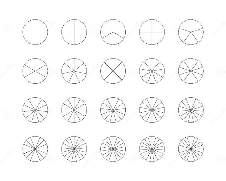 Round Chart. Circle Section Graph. Circular Structure Template Stock ...