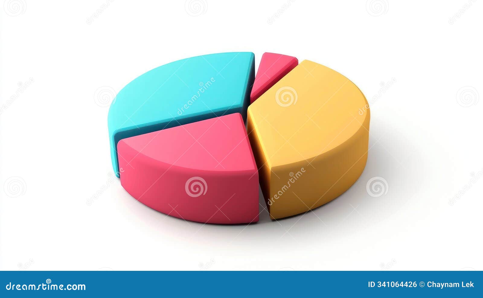 A Round Chart 3D Icon in Cartoon Style, Floating on a White Background ...