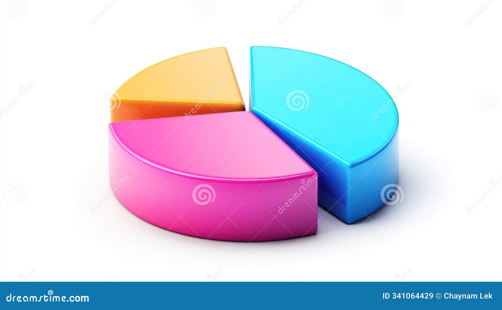 A Round Chart 3D Icon in Cartoon Style, Floating on a White Background ...