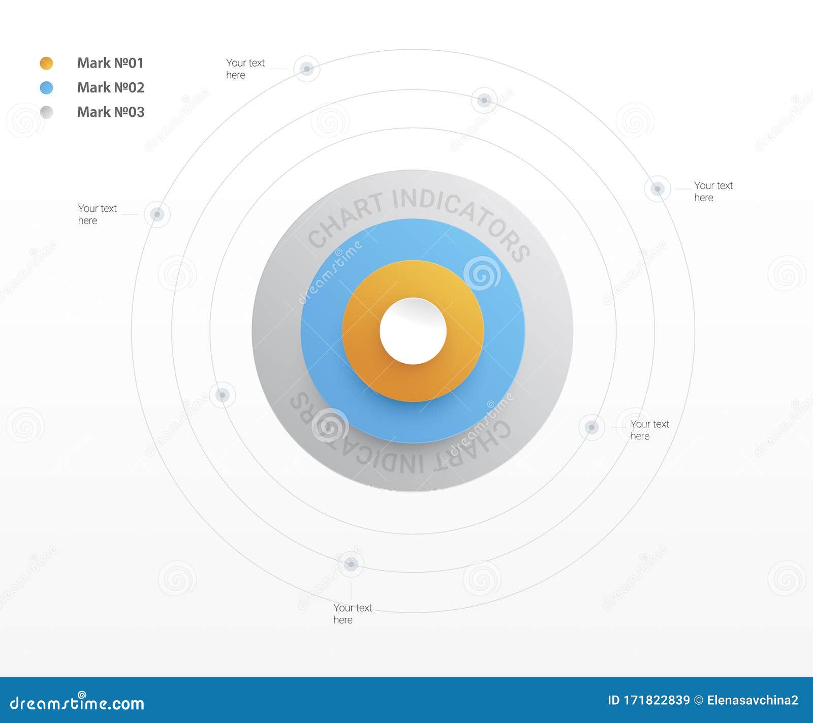 Round Chart, with Elements of Volume and Additional Thin Lines. Vector ...