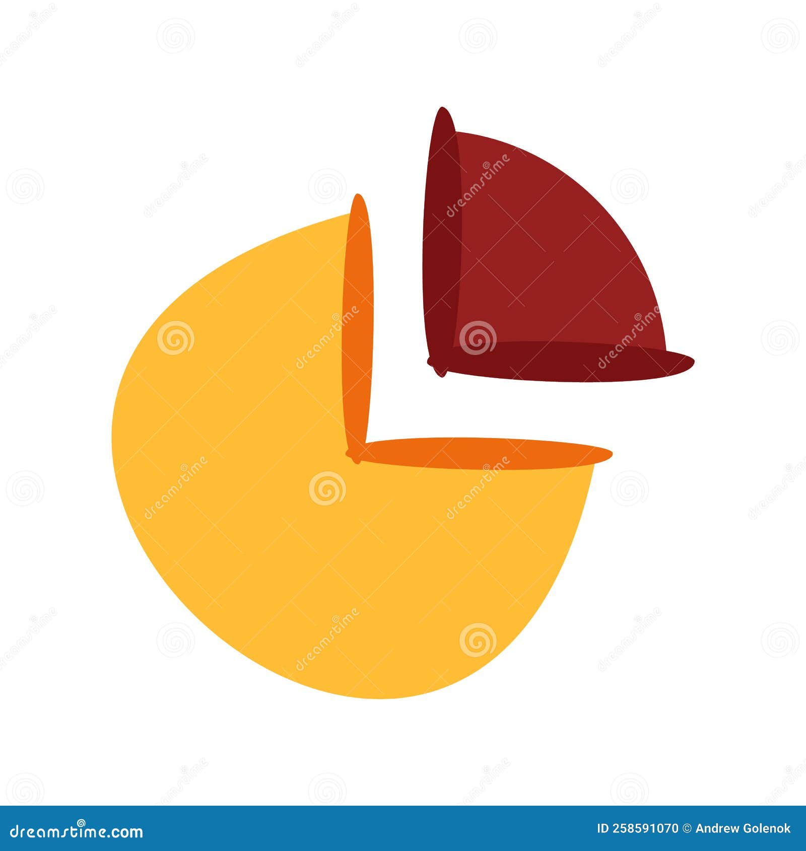 Round Chart Icon in Cartoon Flat Style Stock Vector - Illustration of ...