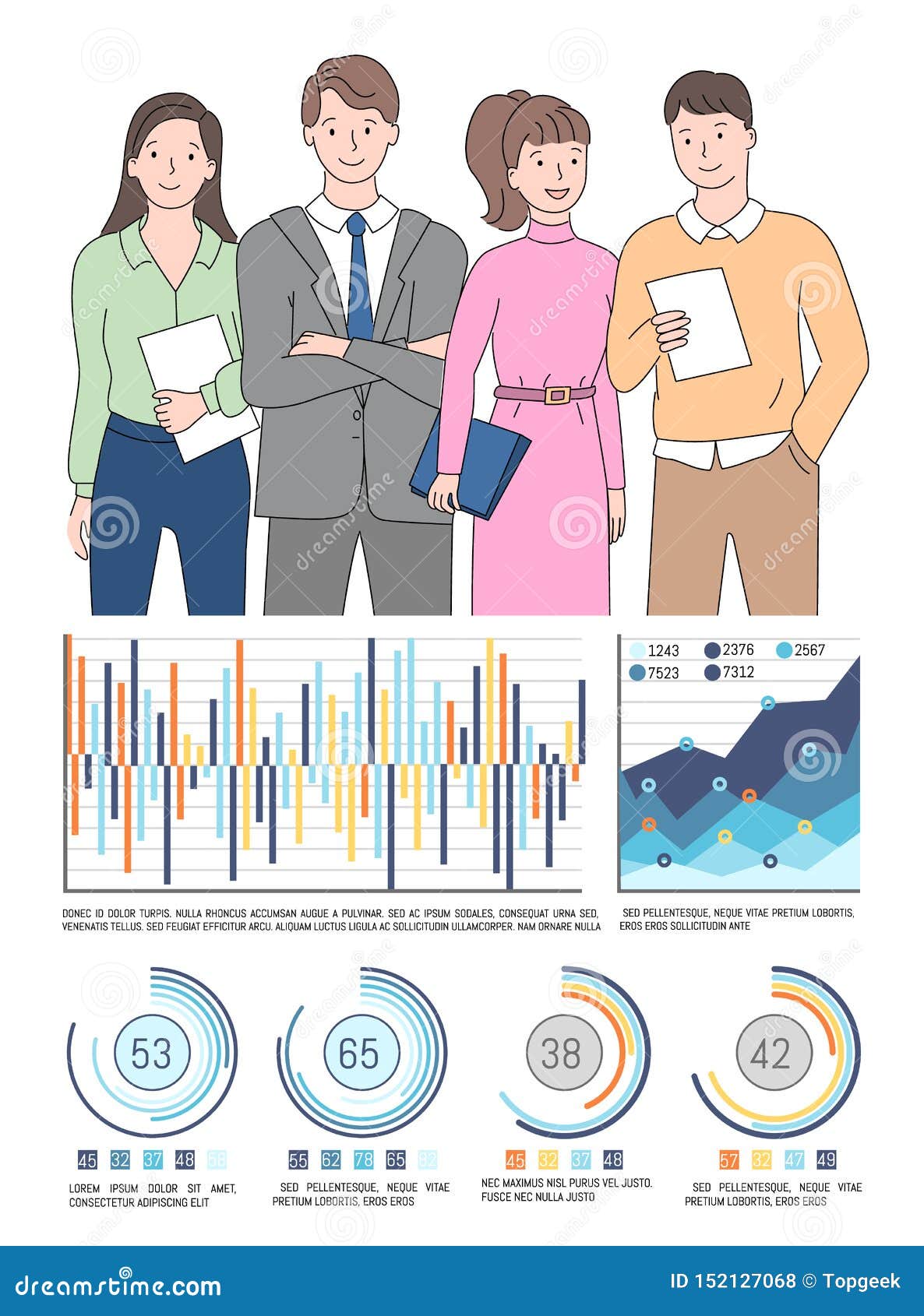Statistic Report, Chart and Graph, Numbers Vector Stock Vector ...