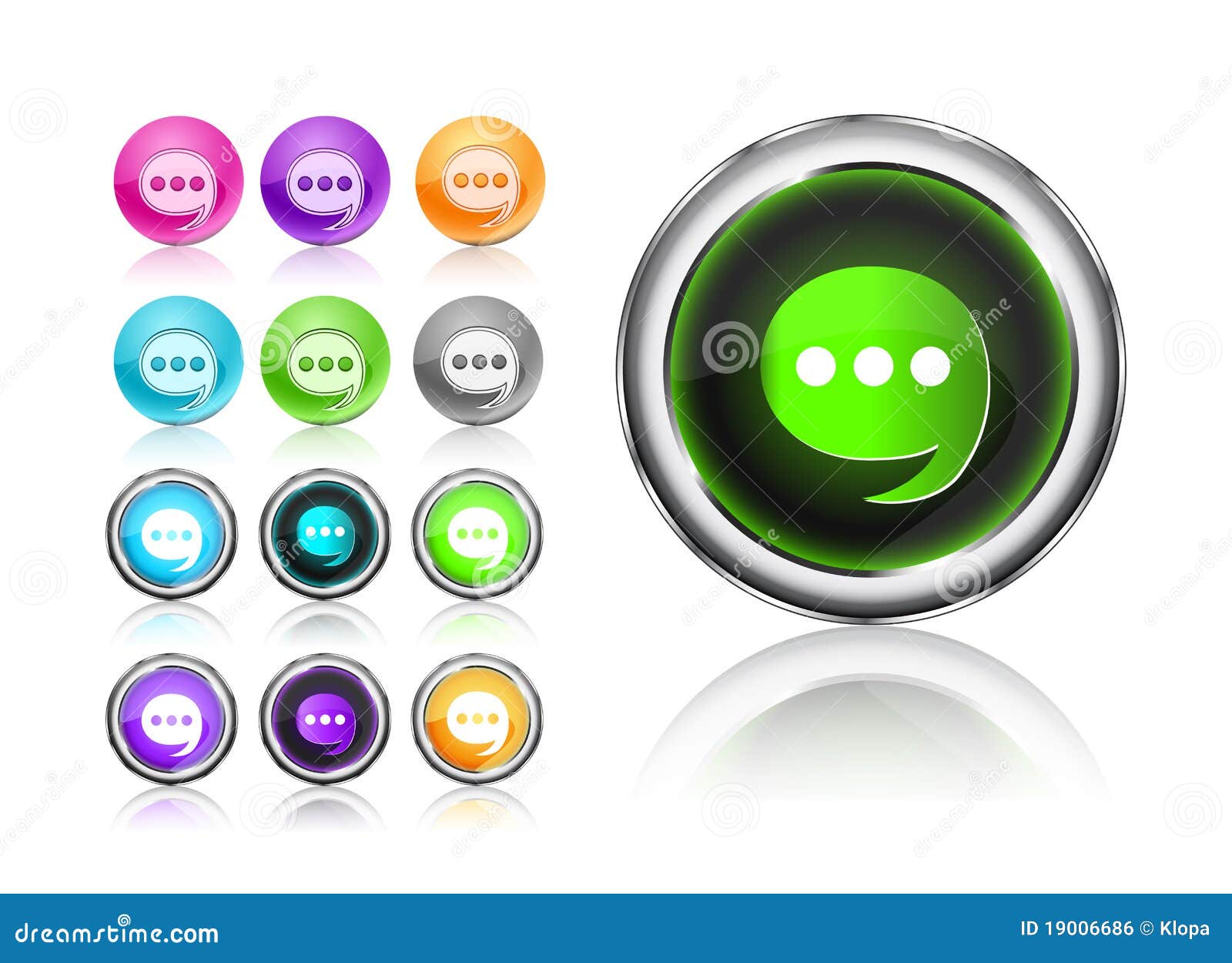 Round Chat Icon Set stock vector. Illustration of background - 19006686