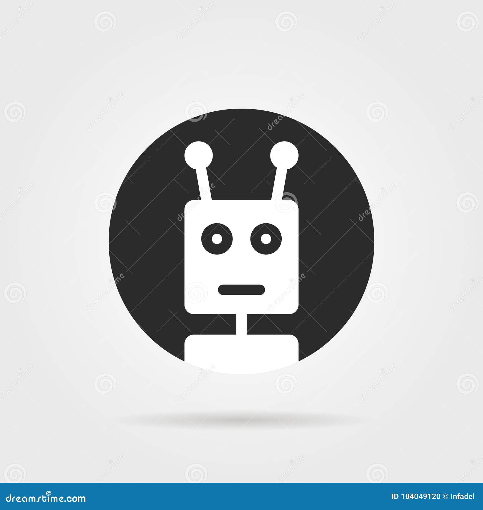 Round Chatbot Icon with Shadow Stock Vector - Illustration of logo ...