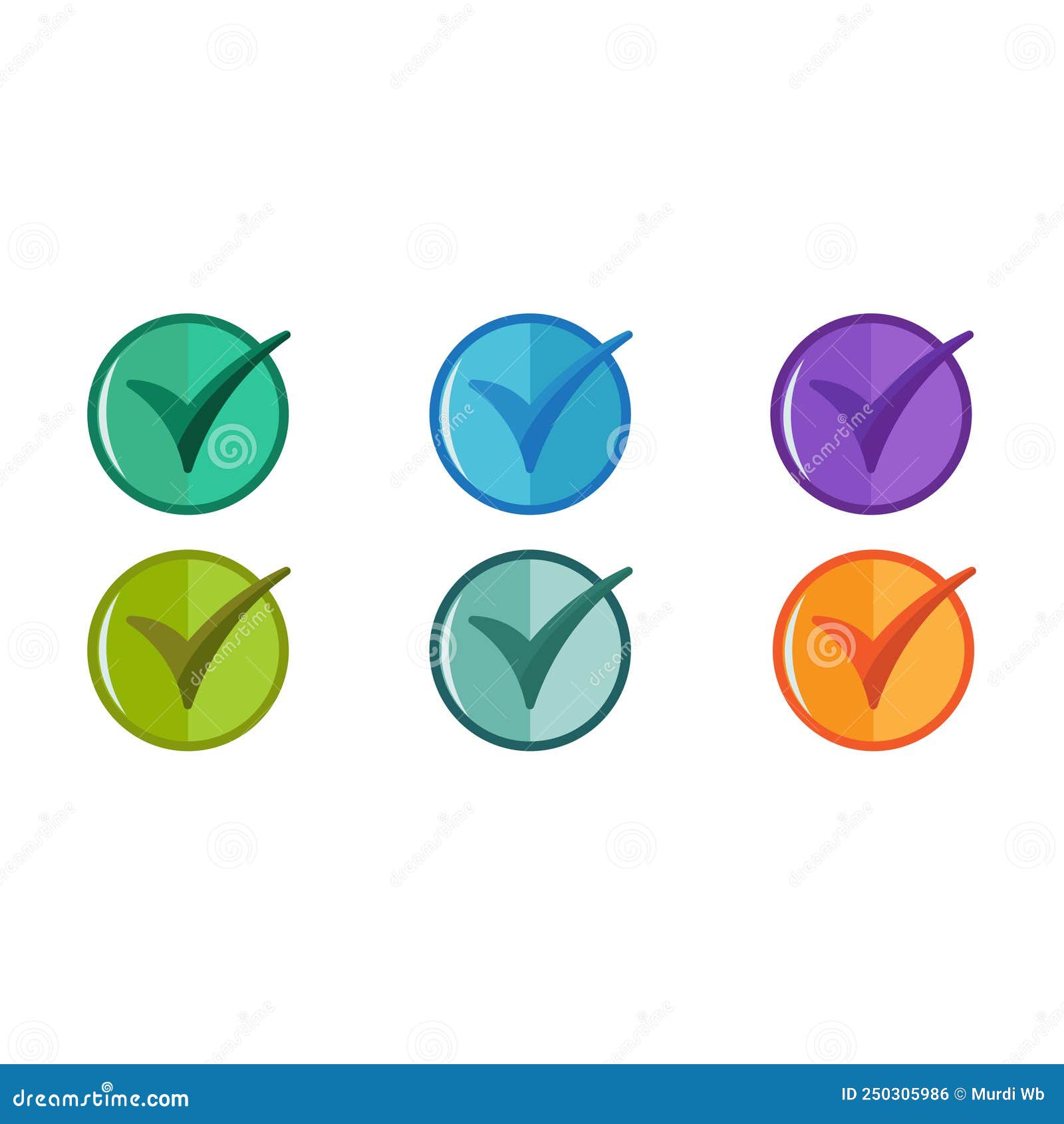 Round Check Mark Icon, Button, Tick Symbol on White Background Stock ...