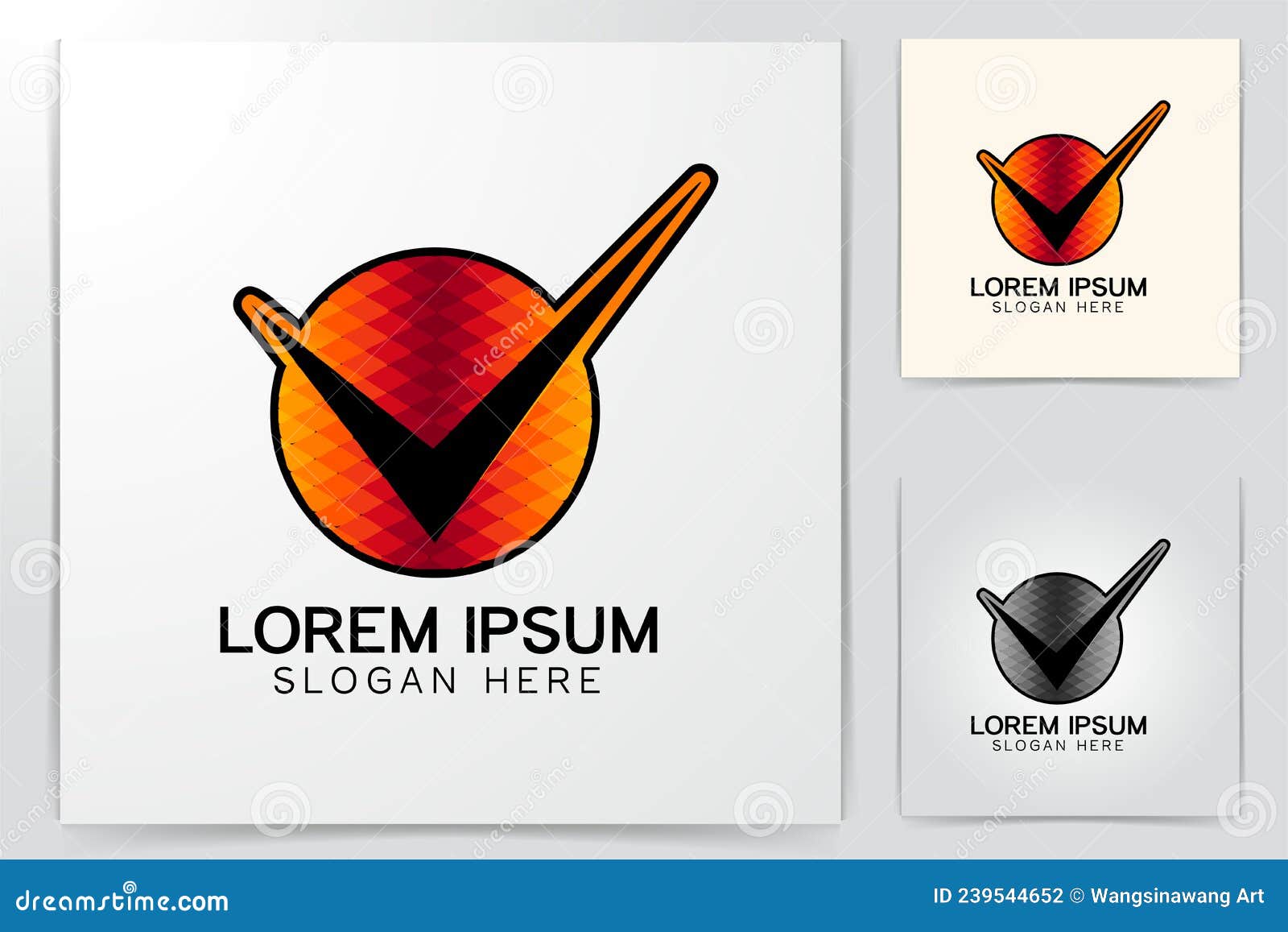 Round and Check Mark Logo Designs Inspiration Isolated on White ...