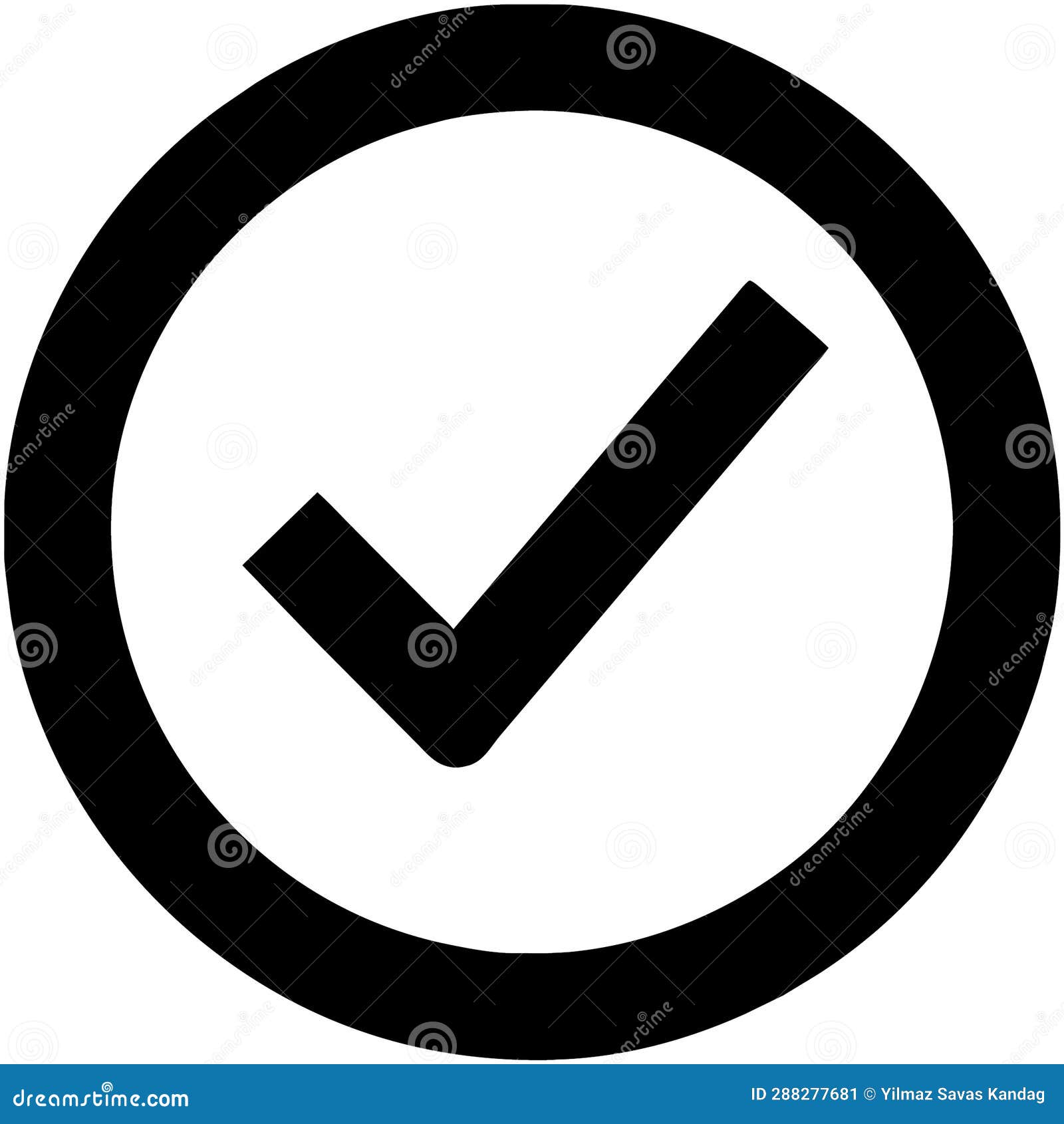 Round check mark. stock illustration. Illustration of approved - 288277681