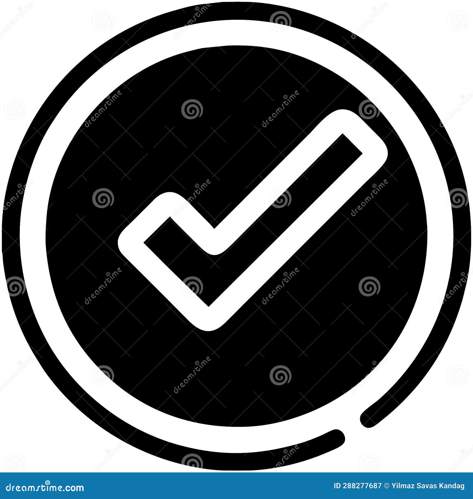 Round check mark. stock illustration. Illustration of success - 288277687