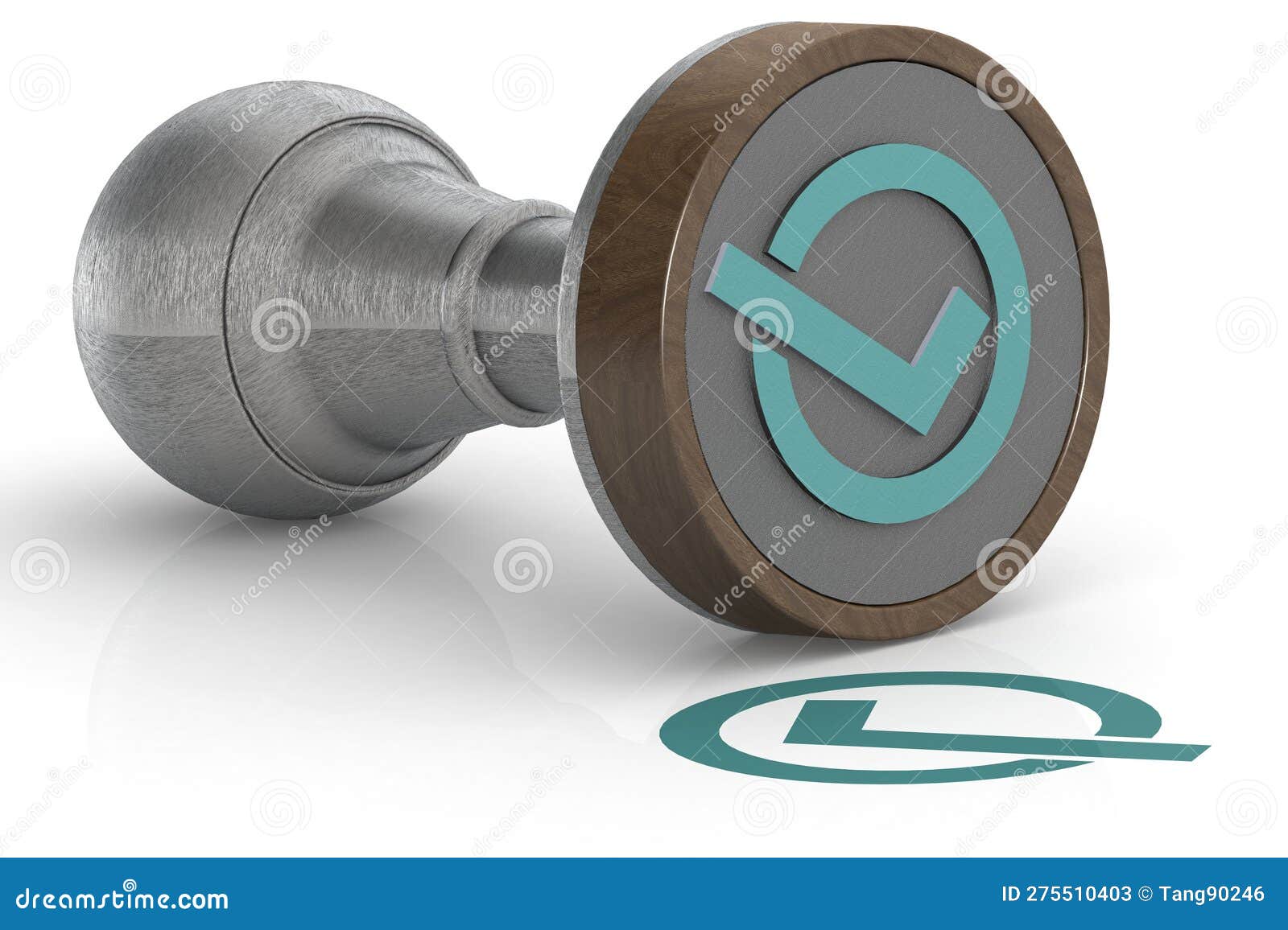 Round Check Mark with Round Stamp Stock Illustration - Illustration of ...