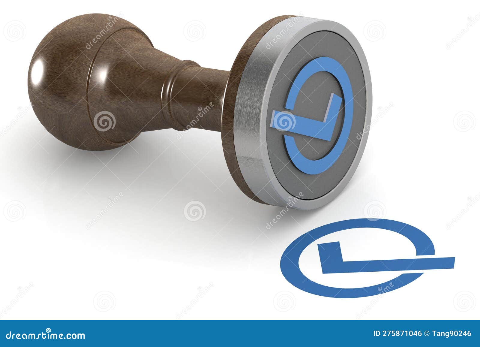 Round Check Mark with Round Stamp Stock Illustration - Illustration of ...