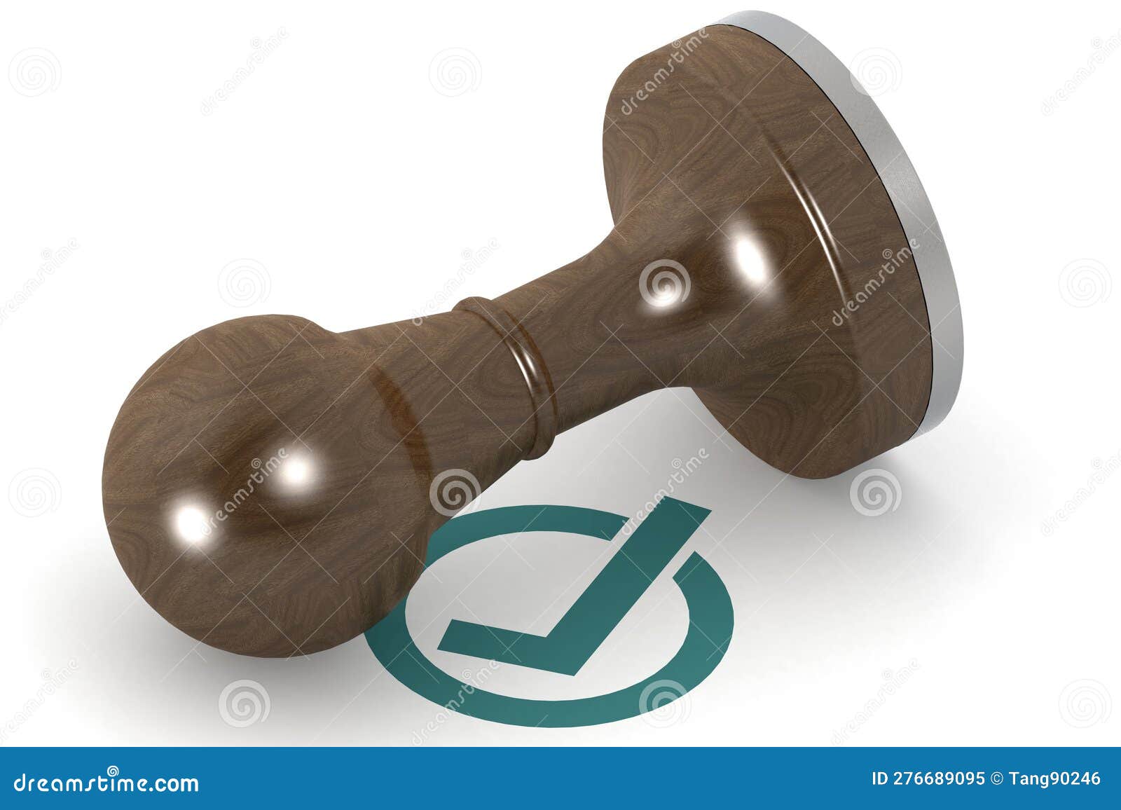 Round Check Mark with Round Stamp Stock Illustration - Illustration of ...