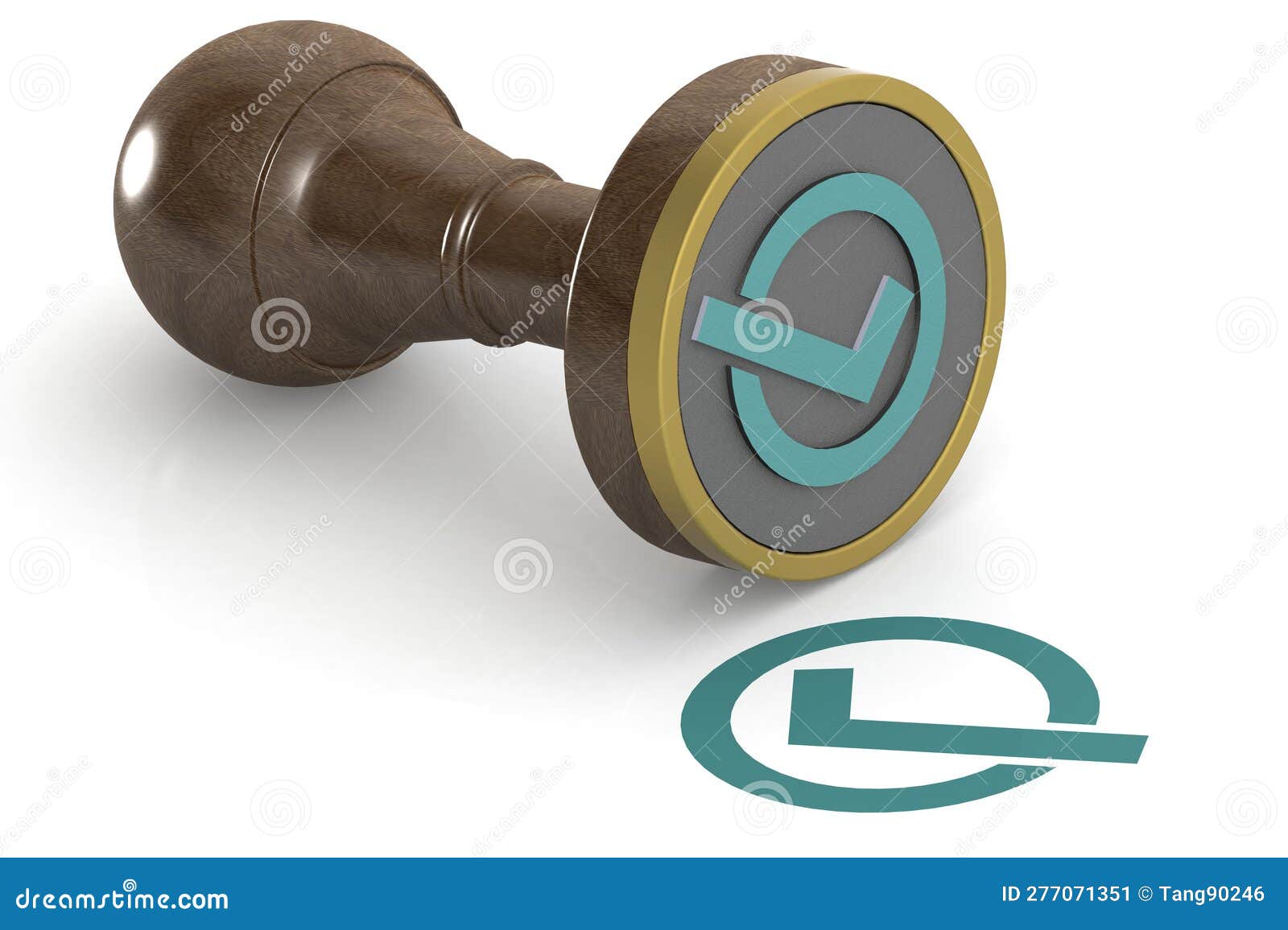 Round Check Mark with Round Stamp Stock Illustration - Illustration of ...