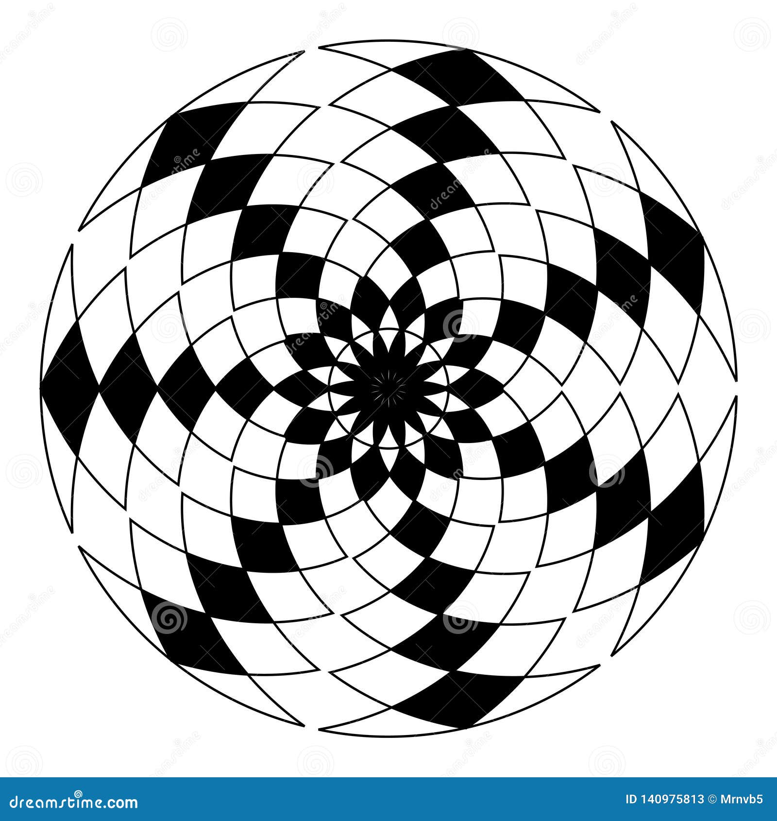 Round Checkered Decorative Element. Geometric Design Element Stock ...