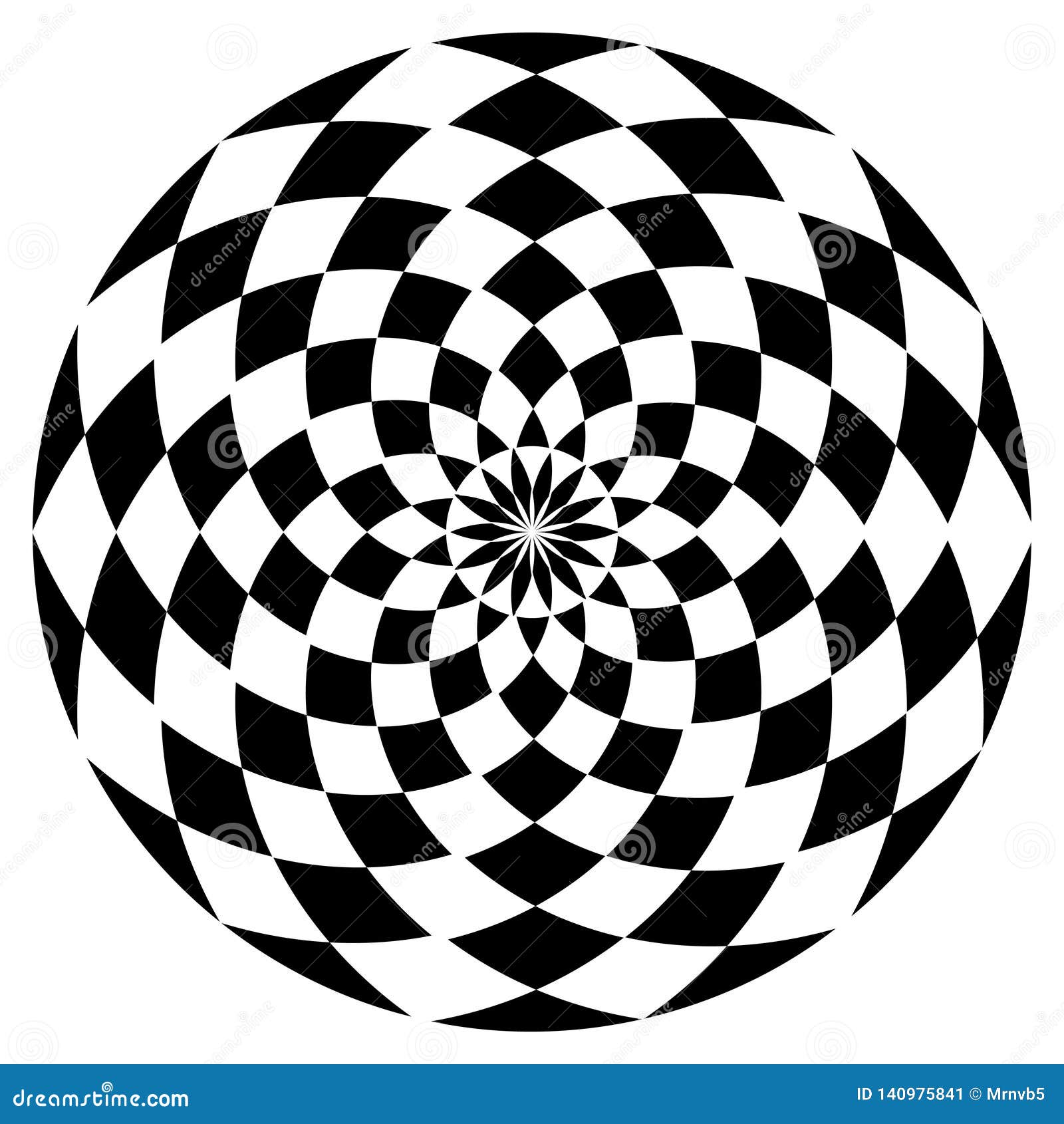 Round Checkered Decorative Element. Geometric Design Element Stock ...