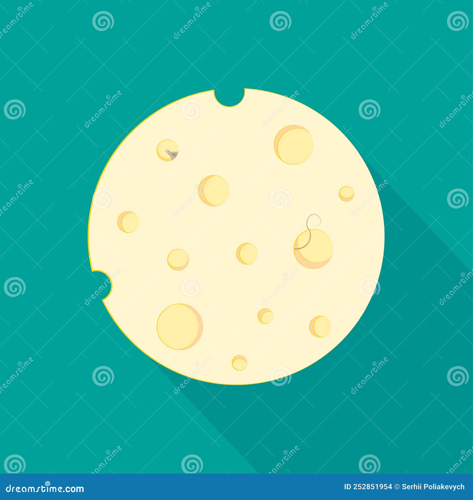 Round Cheese Mockup With Camembert Label. Vector Illustration With ...