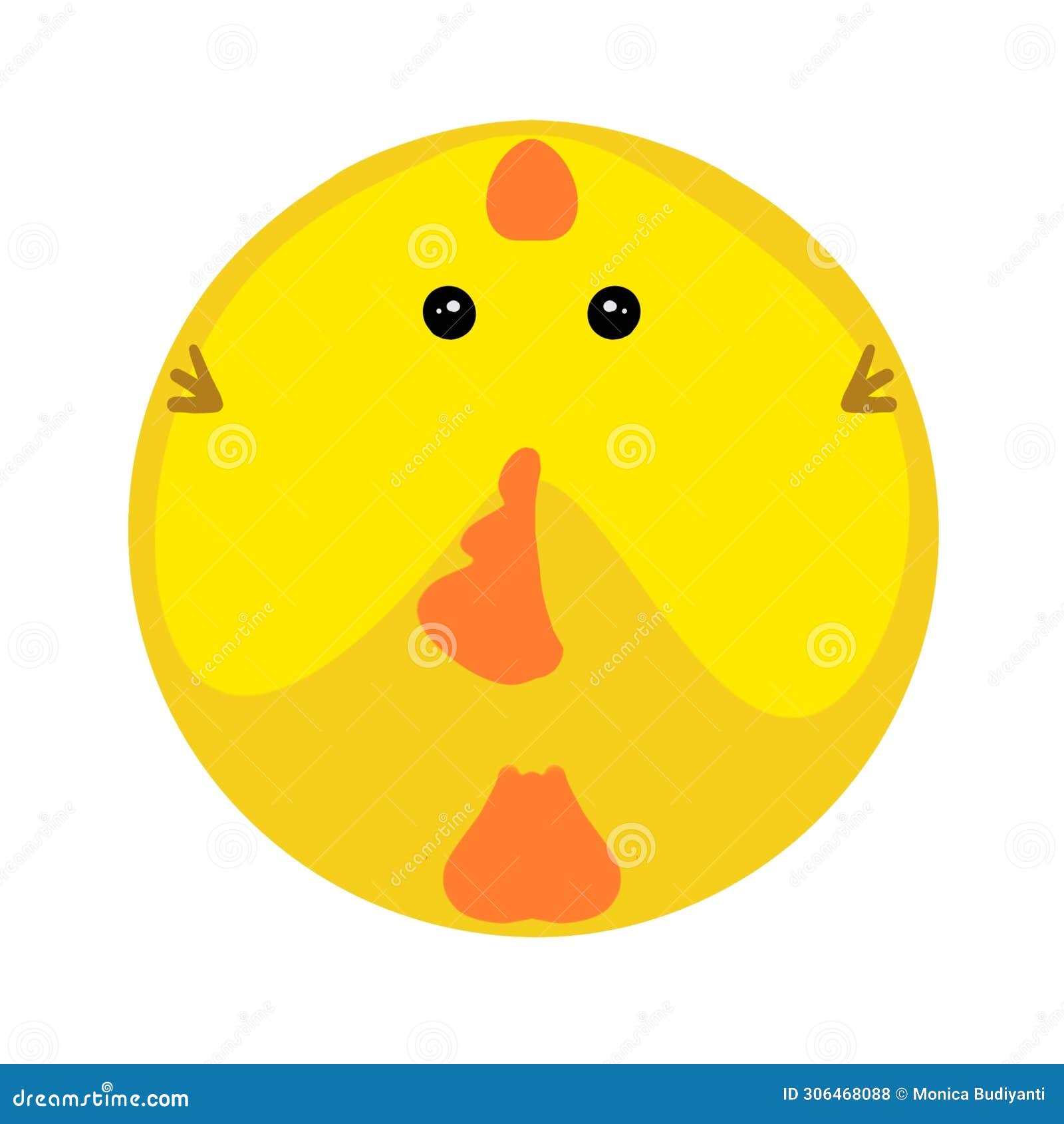 CUTE ROUND YELLOW CHICKEN ICON Stock Illustration - Illustration of ...
