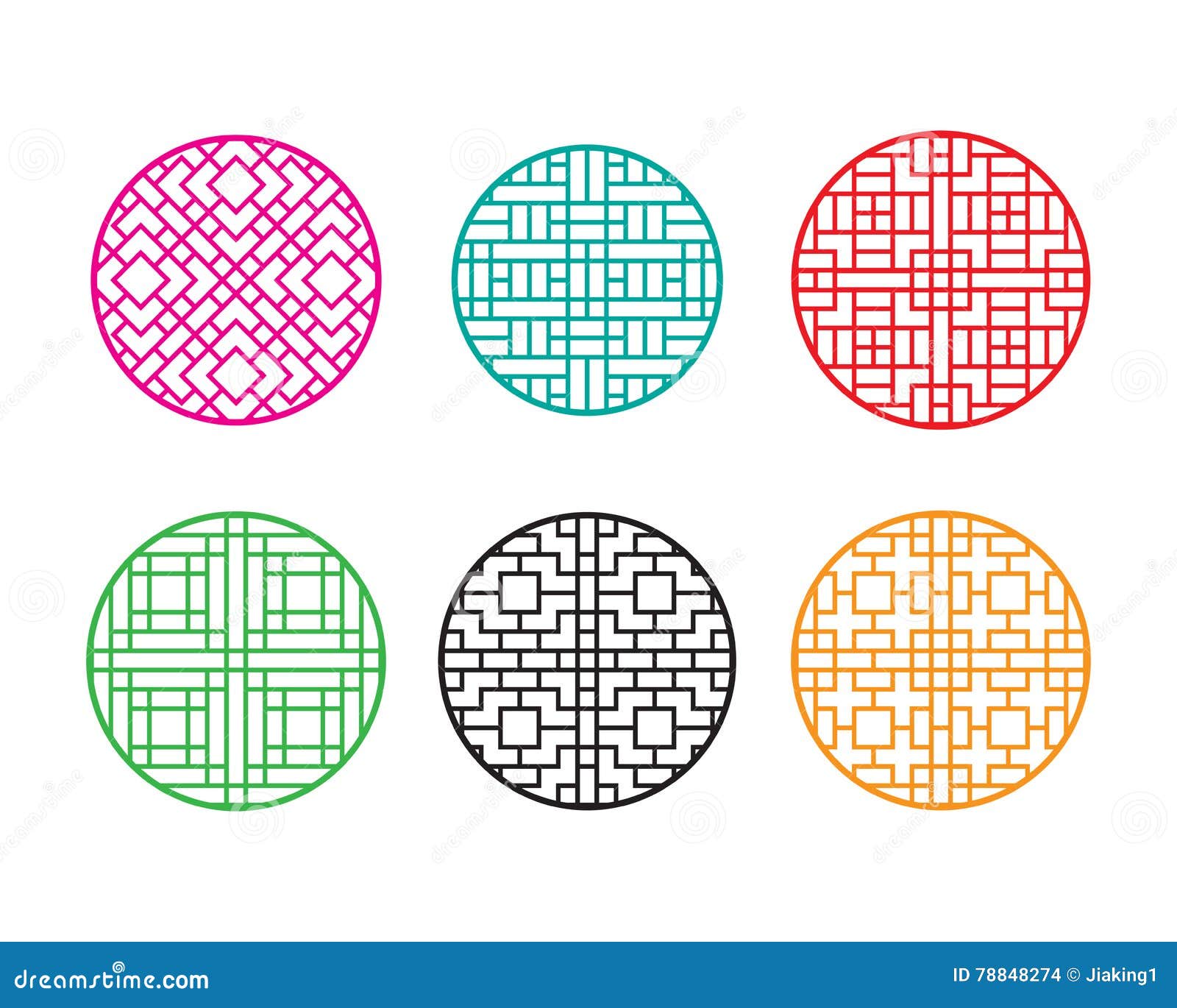 Round Chinese Zodiac Signs. Circle Stamps With Animal Of Year, China ...