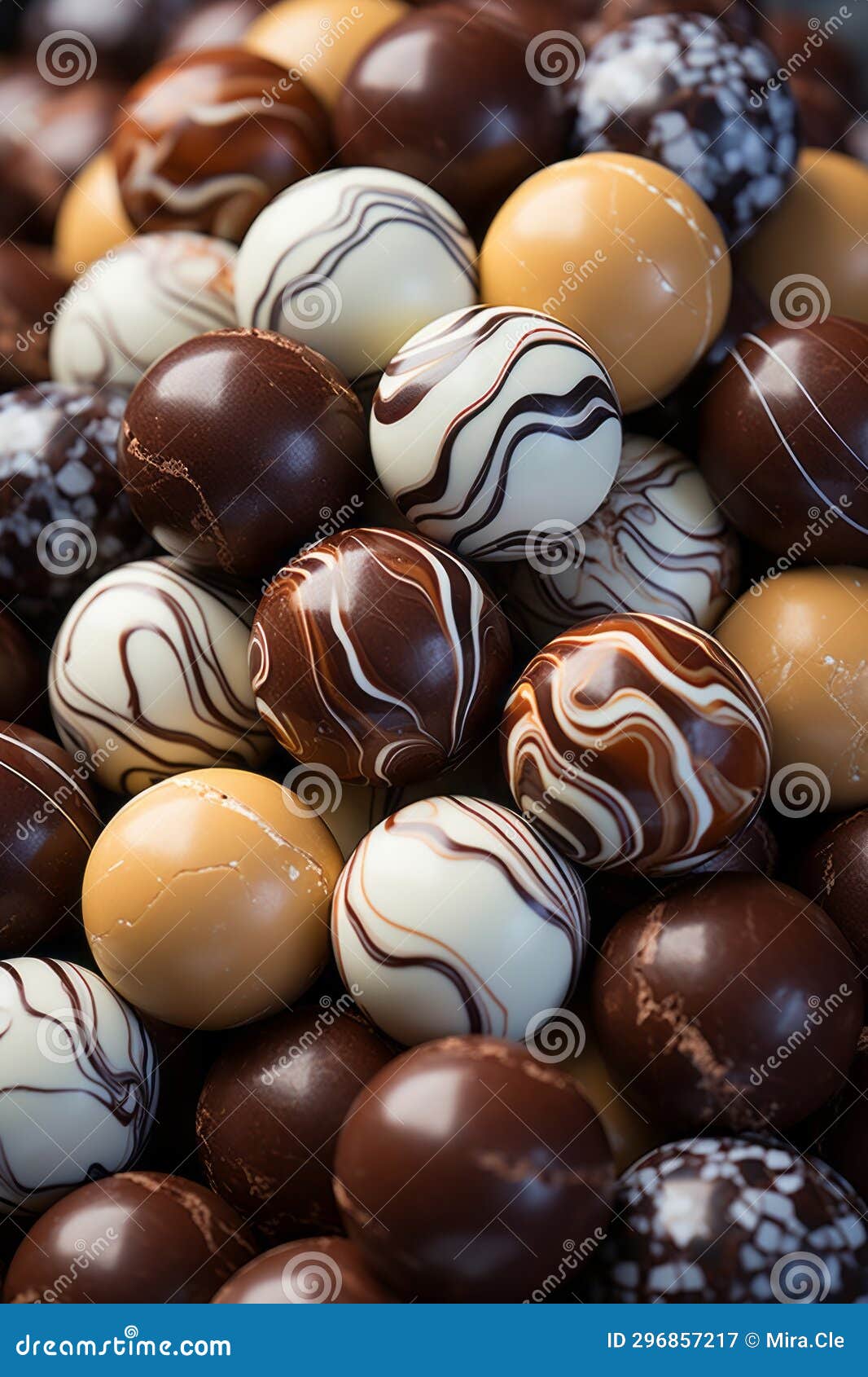 Round Chocolate in the Box, Created with Generative AI Stock ...