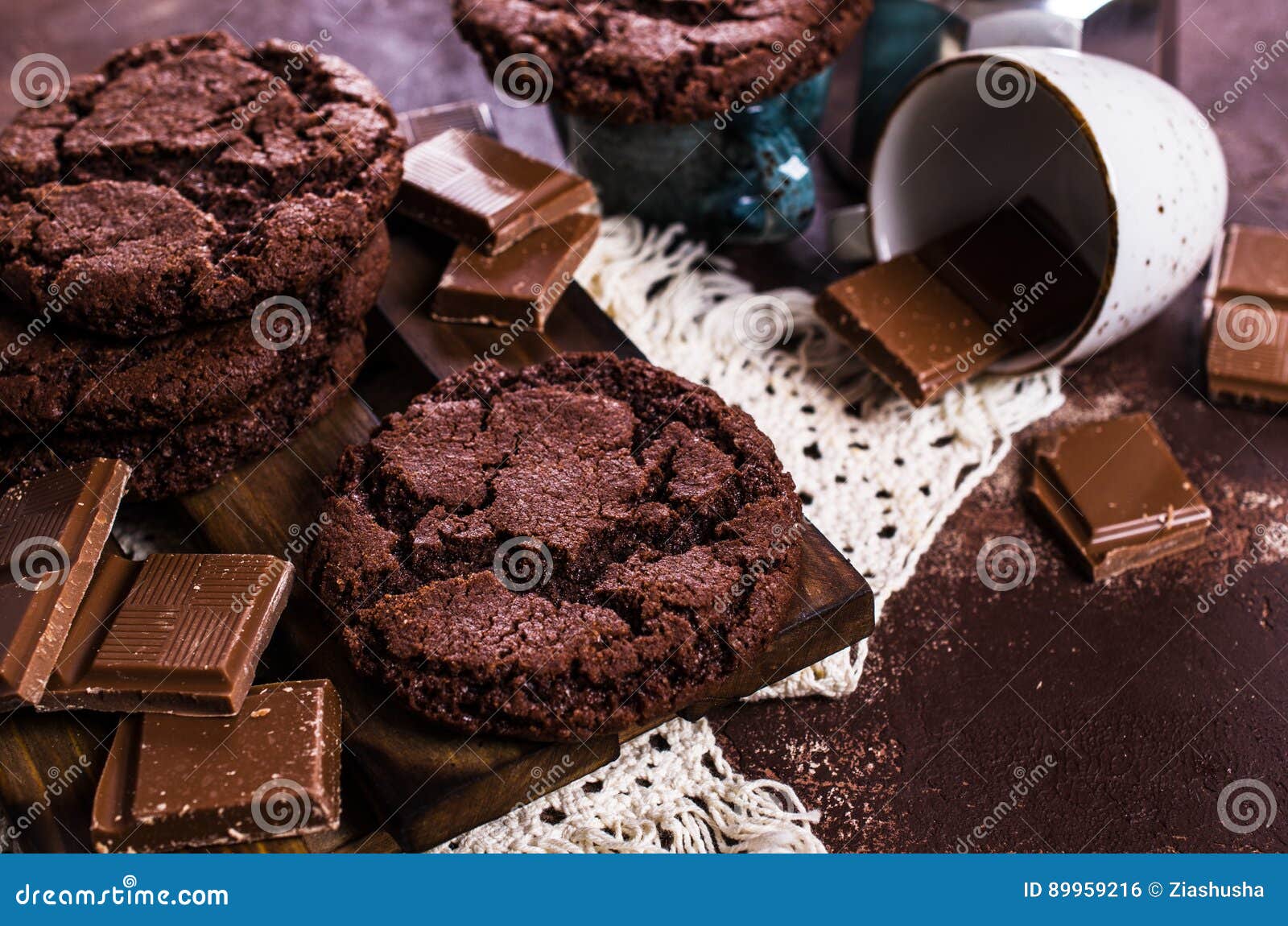 Round chocolate cookies stock photo. Image of chocolate - 89959216