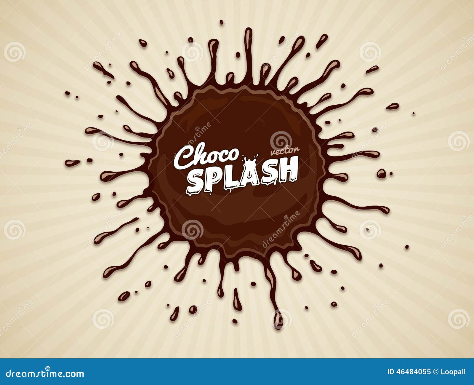 Round Chocolate Splash with Drops Stock Illustration - Illustration of ...