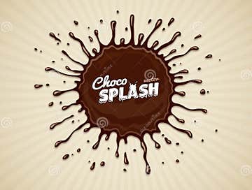 Round Chocolate Splash with Drops Stock Illustration - Illustration of ...