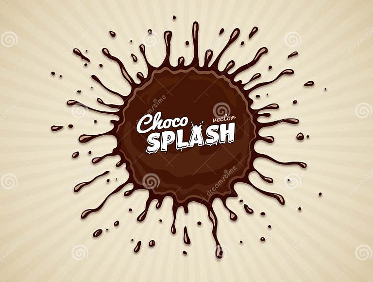 Round Chocolate Splash with Drops Stock Illustration - Illustration of ...