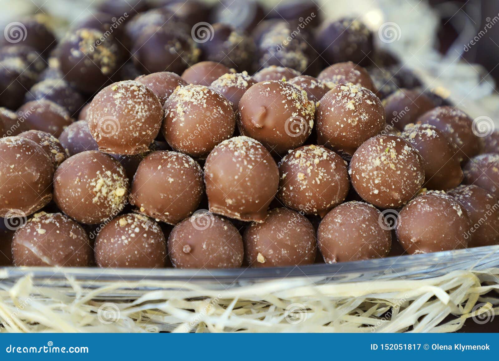Round Chocolates Candies Stacked on Top of Each Other Stock Image ...