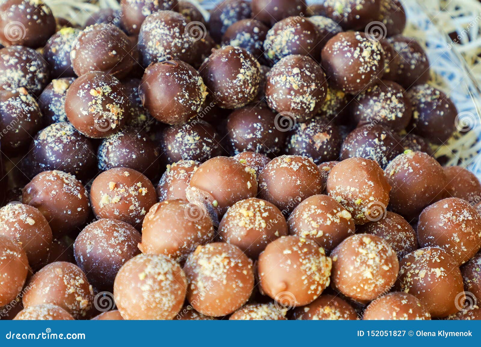 Round Chocolates Candies Stacked on Top of Each Other Stock Image ...