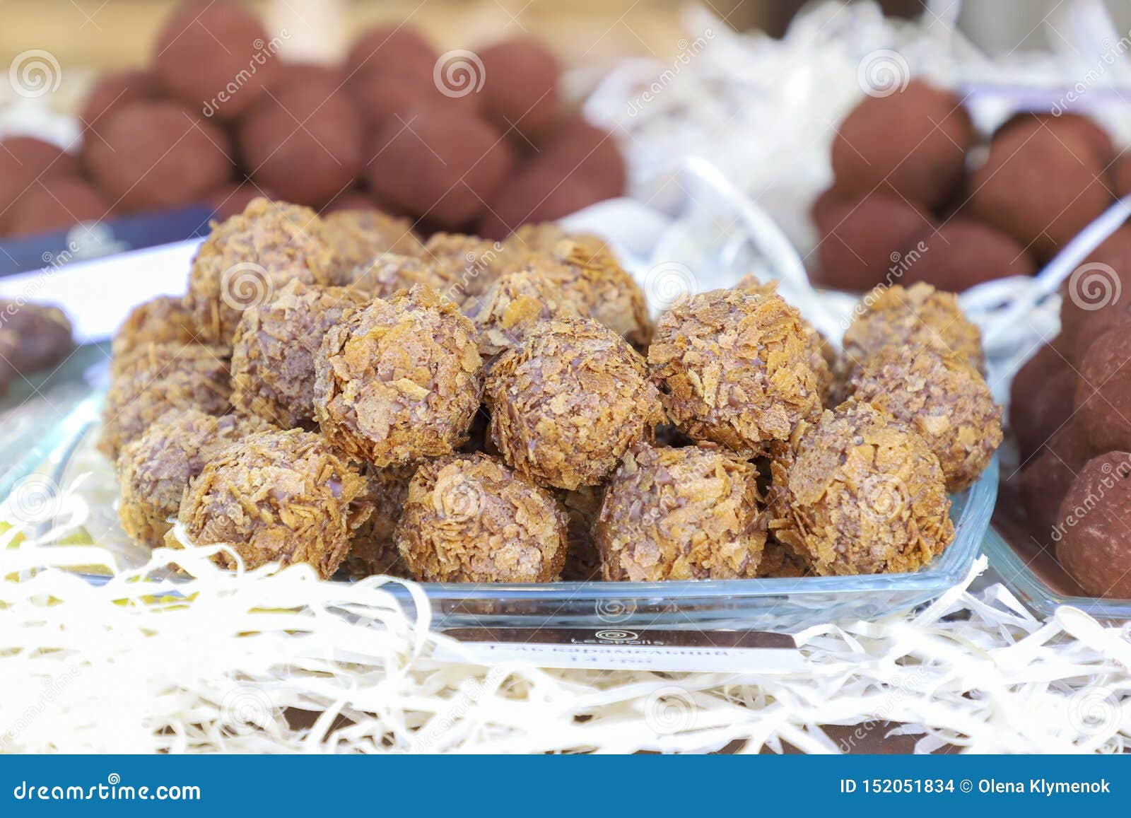 Round Chocolates Candies Stacked on Top of Each Other Stock Photo ...