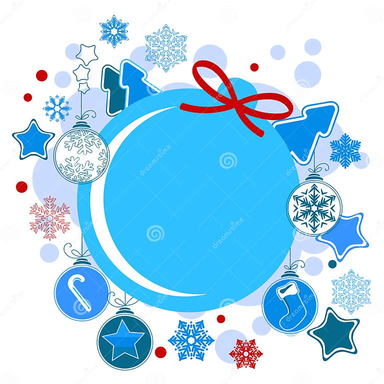 Round Christmas label stock vector. Illustration of ball - 22393097