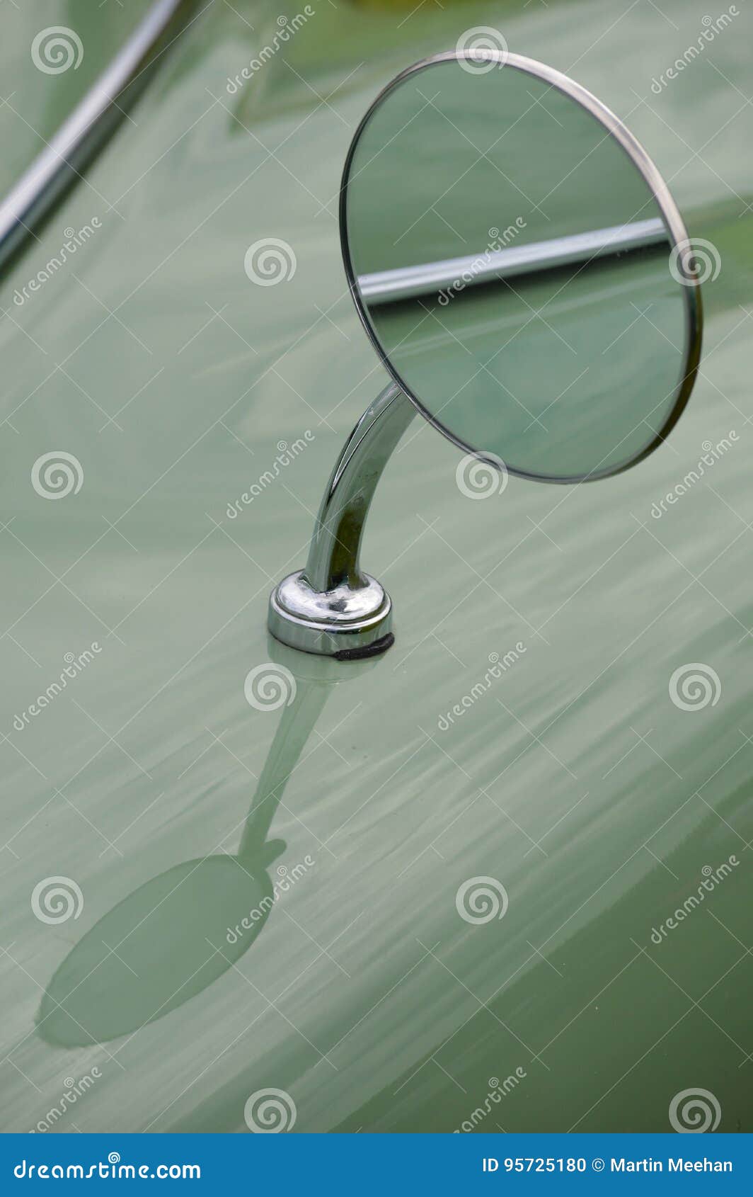 Round Chrome Vehicle Wing Mirror. Stock Photo - Image of reflection ...