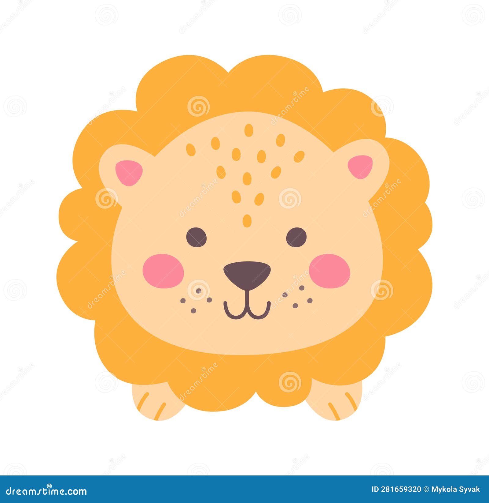 Round Chubby Lion stock vector. Illustration of cartoon - 281659320