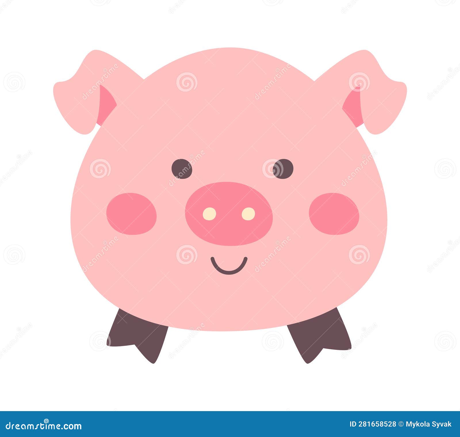 Round Chubby Pig stock vector. Illustration of animal - 281658528
