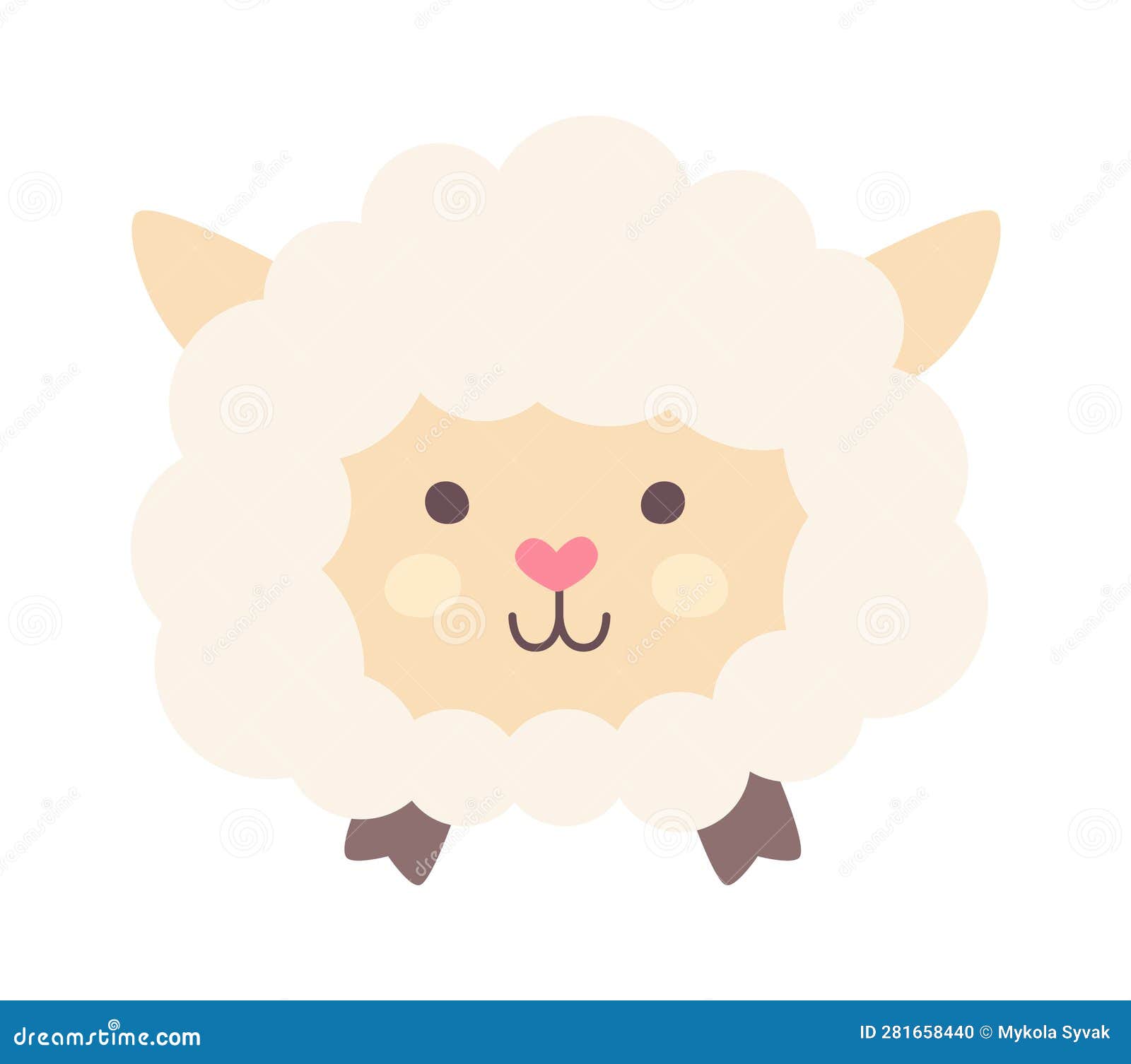 Round Chubby Sheep stock vector. Illustration of graphic - 281658440