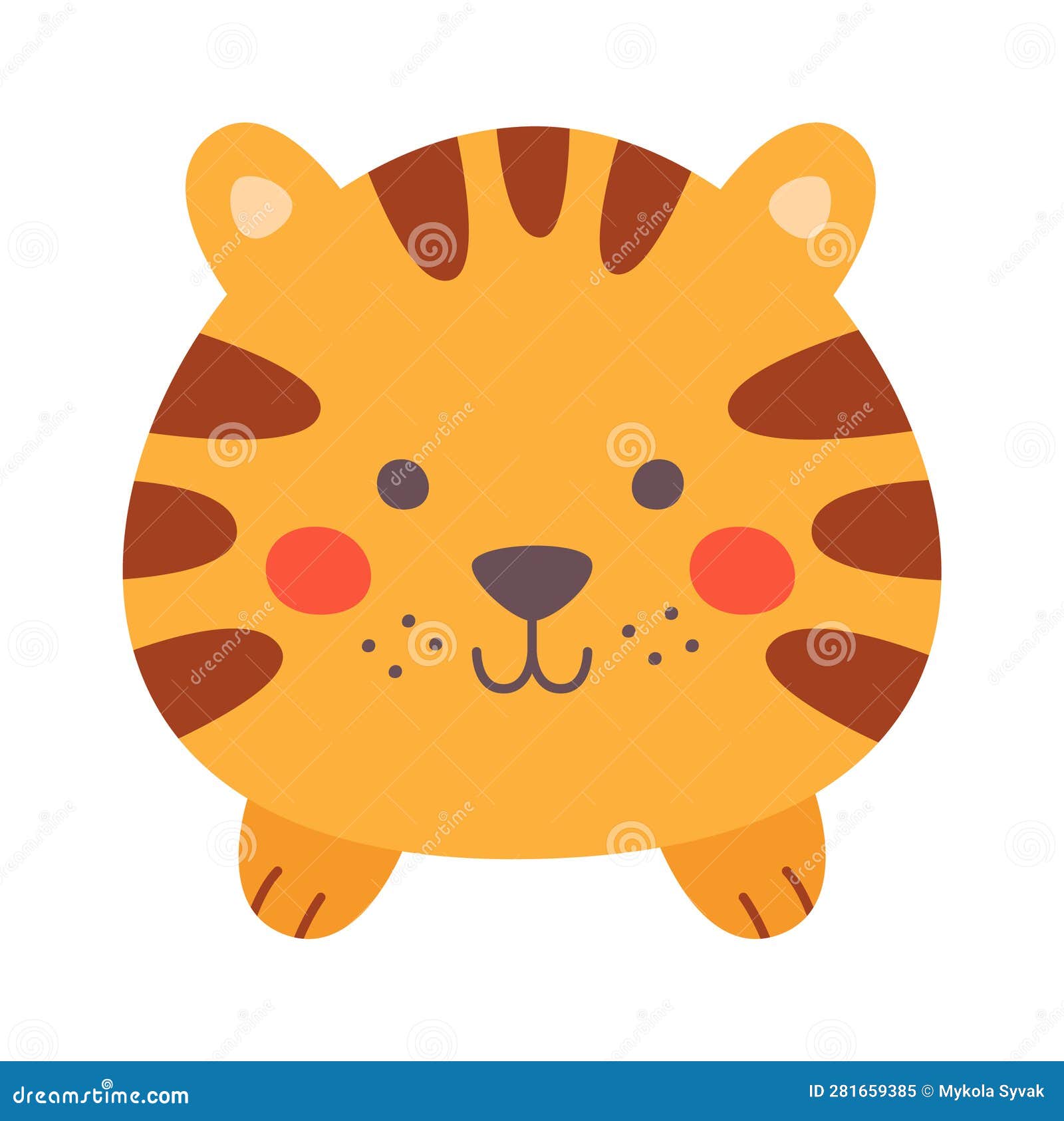 Round Chubby Tiger stock vector. Illustration of chubby - 281659385