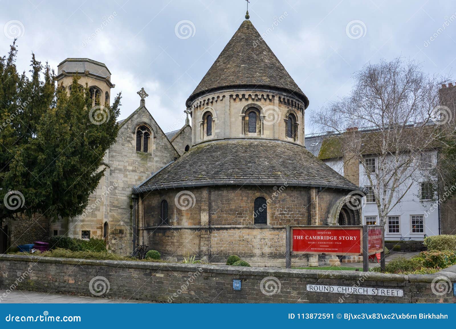 Round Church in Cambridge on a Cloudy Day Stock Image - Image of ...