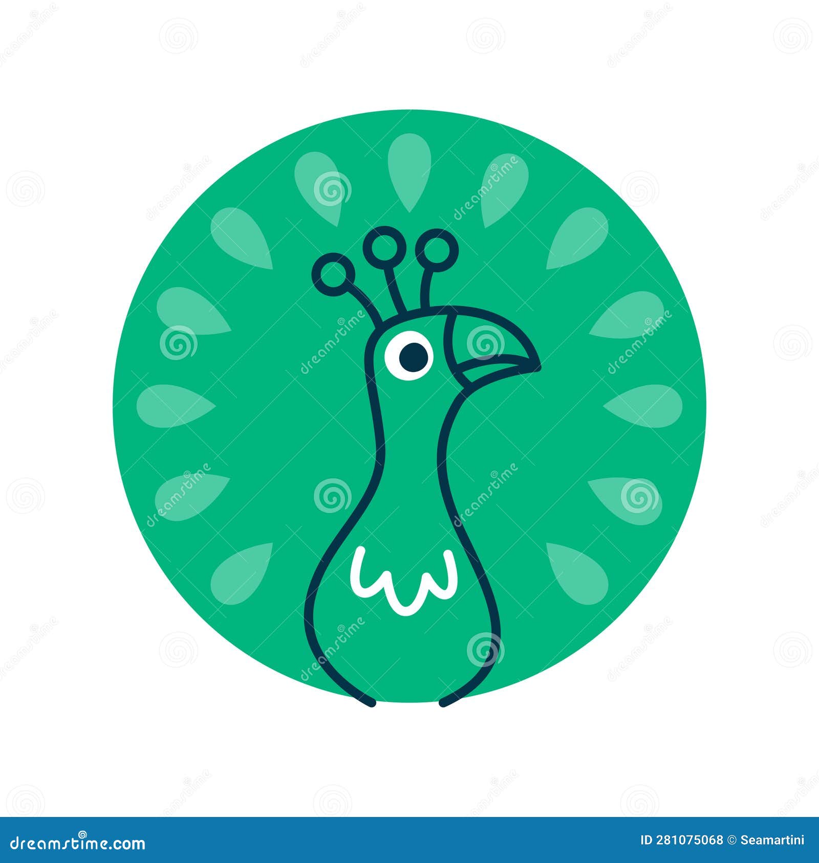 Round Circle with Bird Math Cartoon Character Stock Vector ...