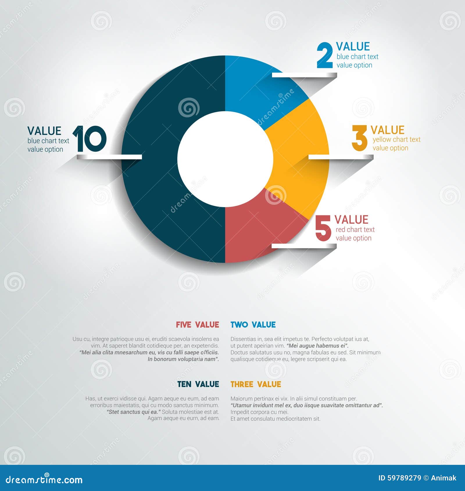 Round, Circle Chart, Graph. Simply Color Editable Stock Vector ...
