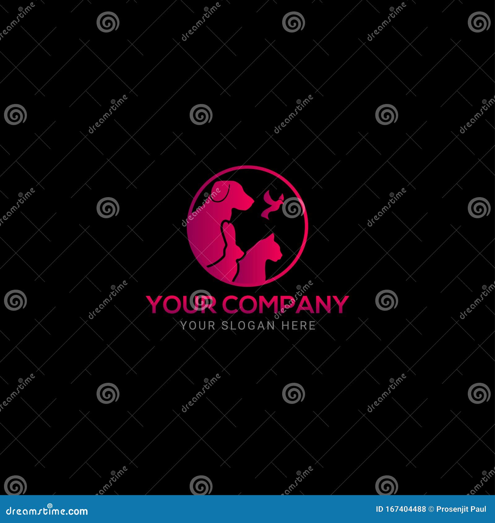 Round Circle Colorful Pets Logo Design Stock Vector - Illustration of ...