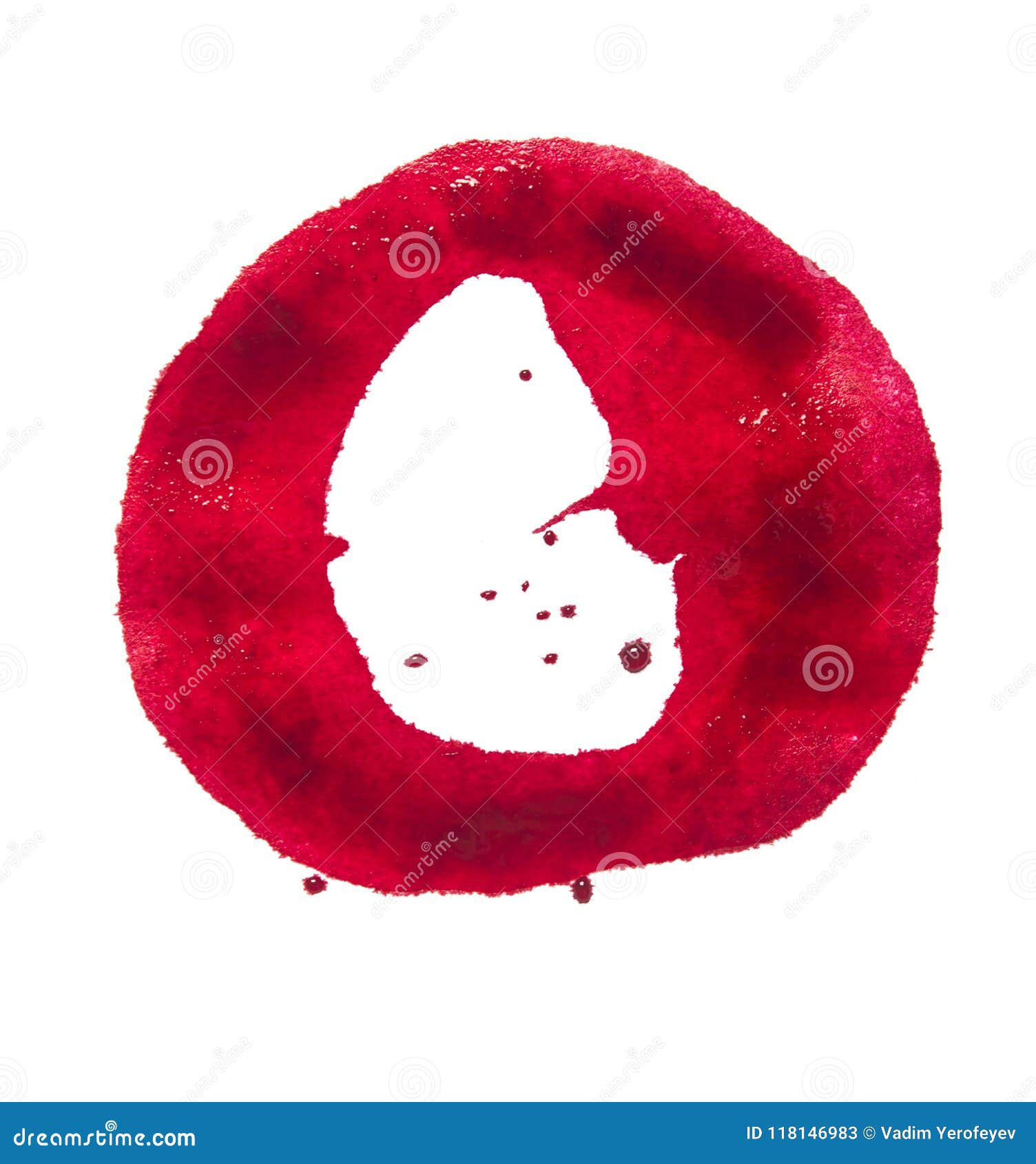 Red Circle, Brush Stroke Texture. Isolated. Stock Image - Image of ...