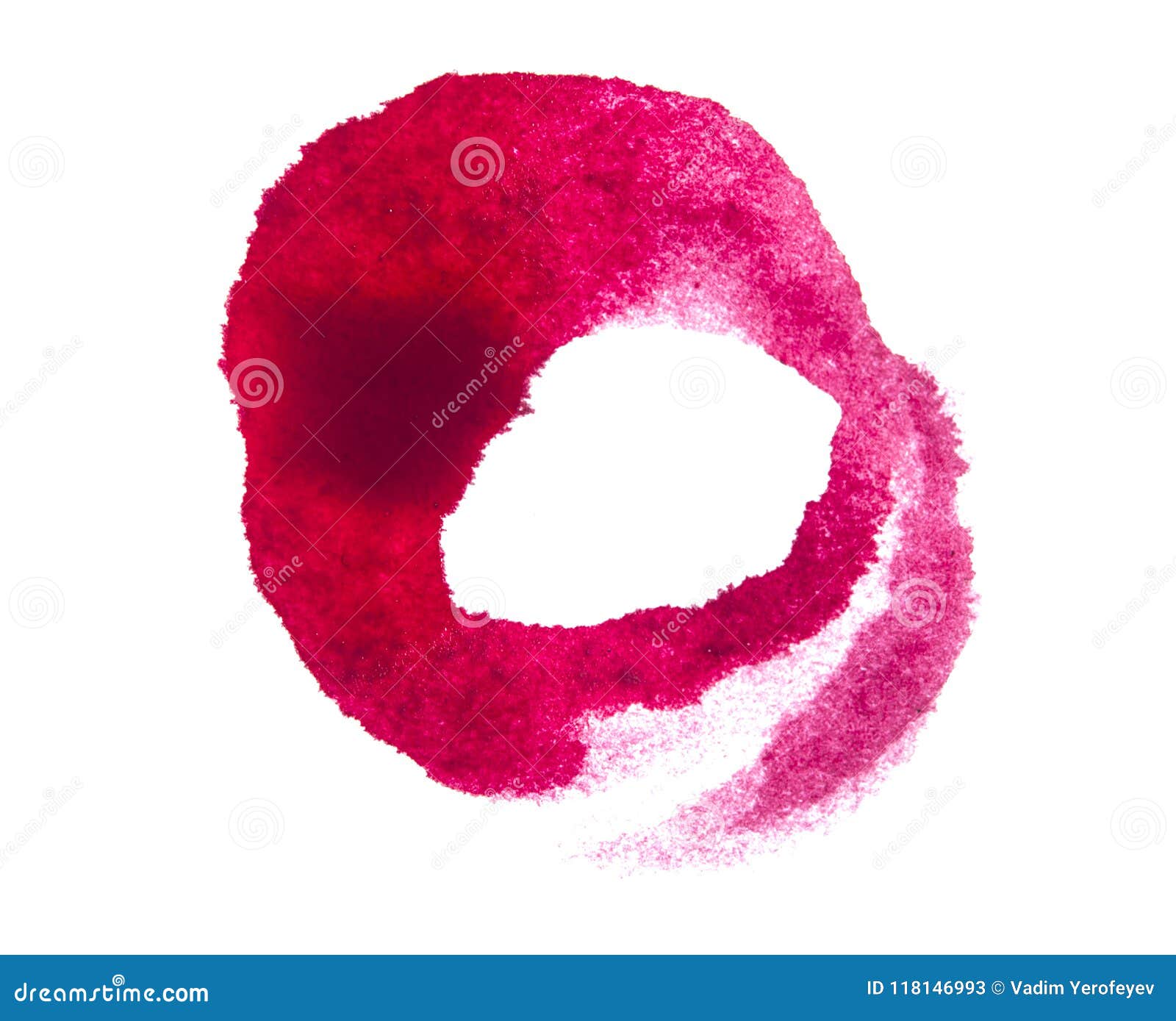 Red Circle, Brush Stroke Texture. Isolated. Stock Image - Image of ...