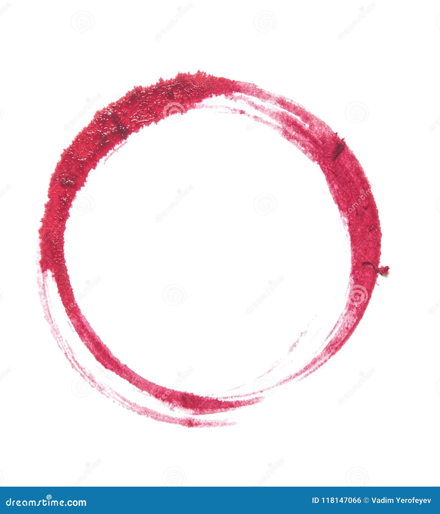 Red Circle, Brush Stroke Texture. Isolated. Stock Photo - Image of ...