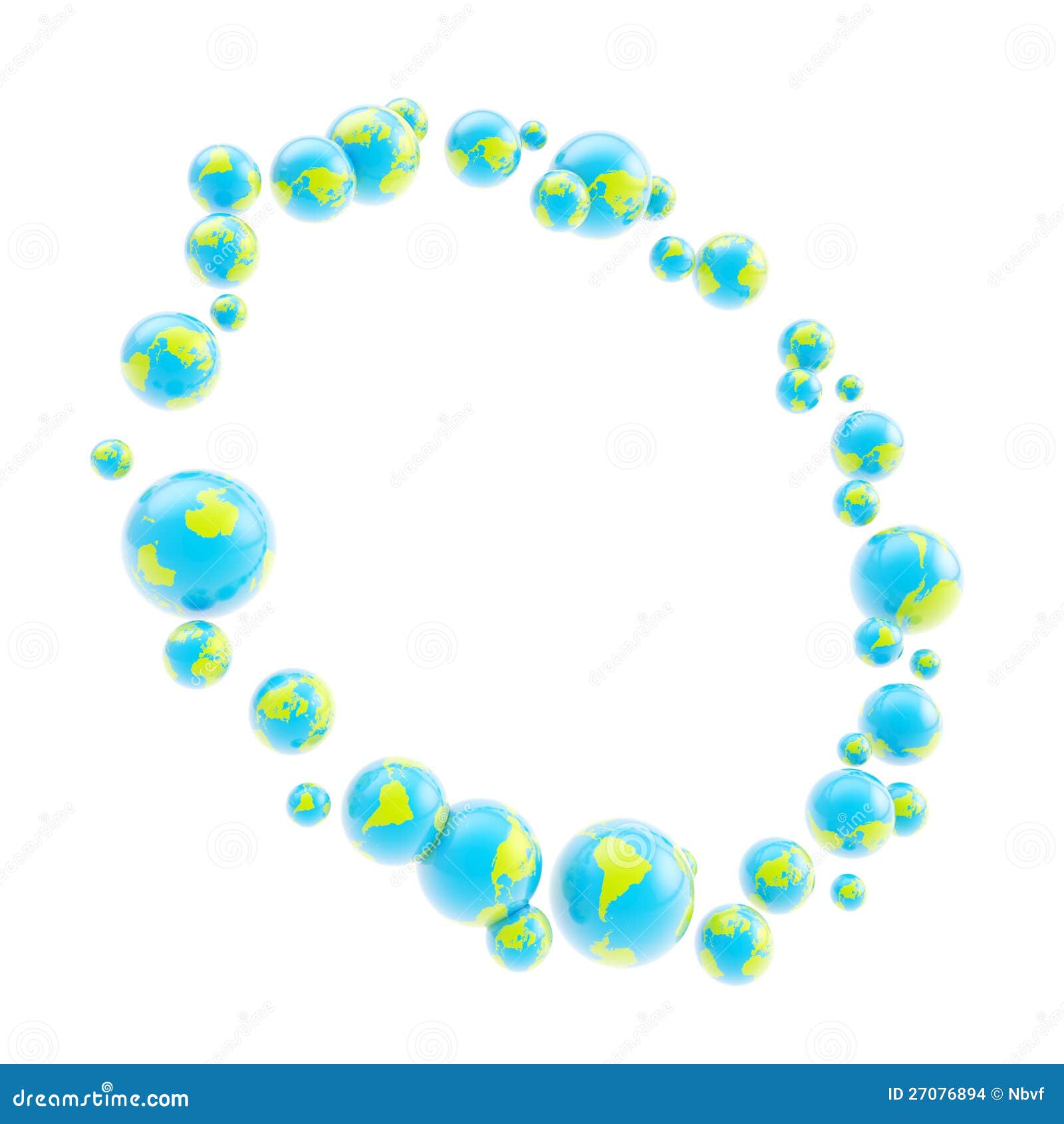 Round Circle Frame Made of Earth Spheres Stock Illustration ...