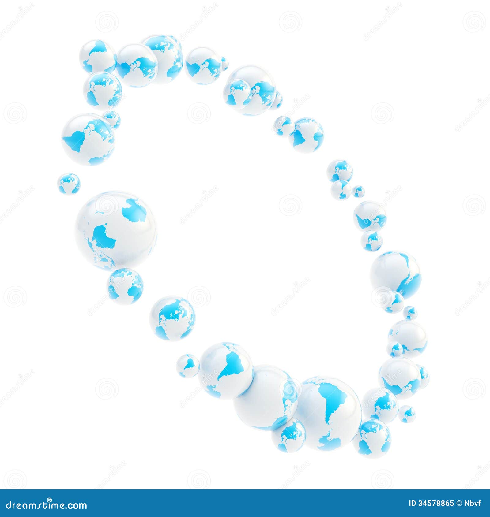 Round Circle Frame Made of Earth Spheres Stock Illustration ...