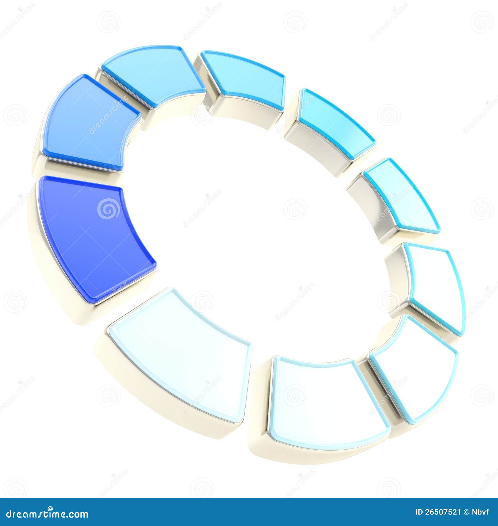 Round Circle Frame Made of Ten Segments Isolated Stock Illustration ...