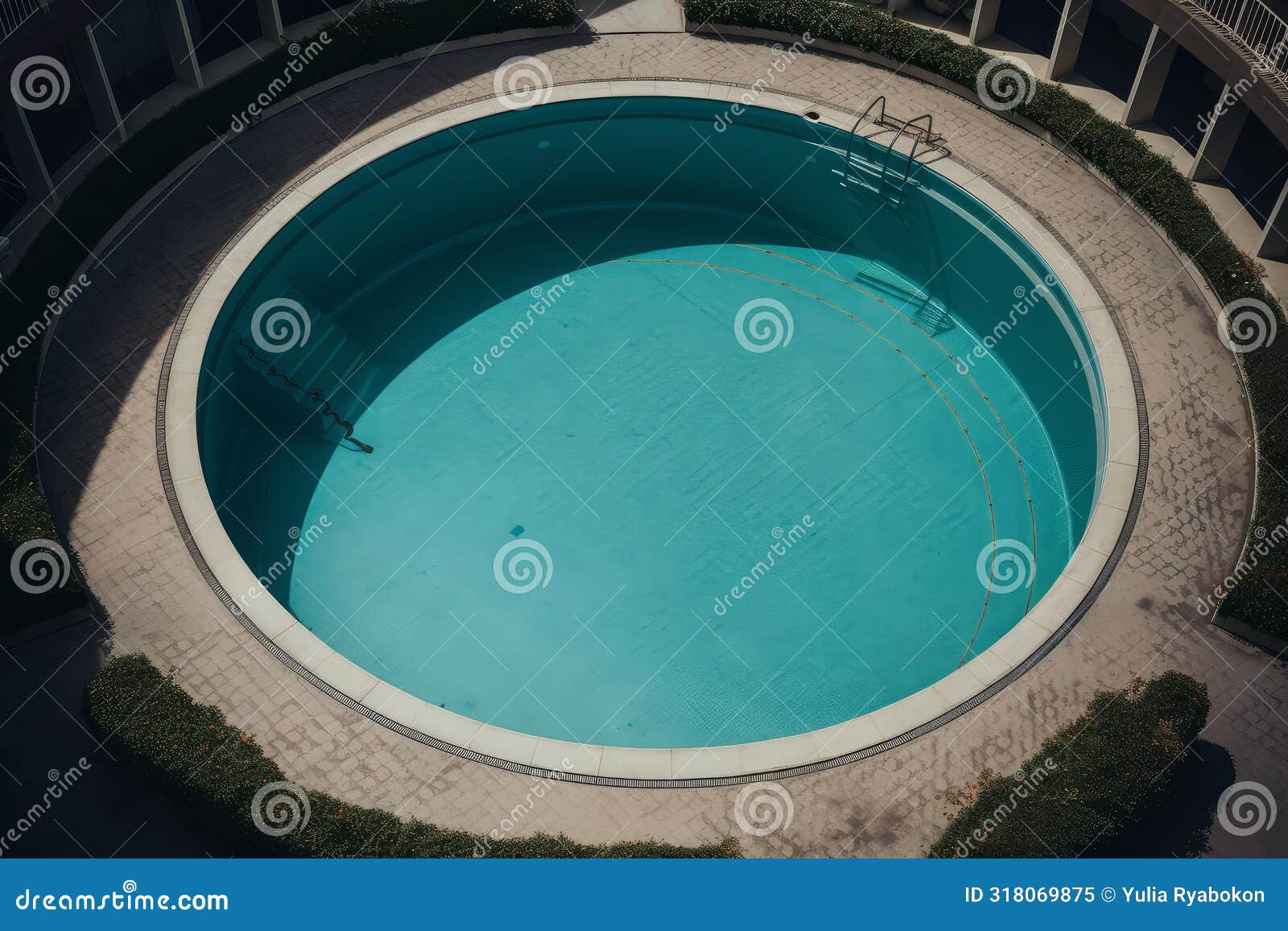 Round Circle Pool Top View. Generate Ai Stock Image - Image of ...