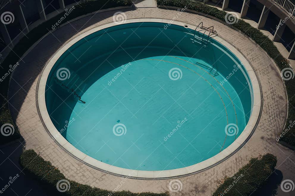 Round Circle Pool Top View. Generate Ai Stock Image - Image of ...